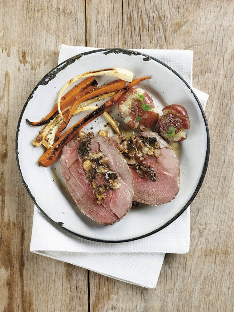 Aussie Roast Lamb Leg with Plum and Macadamia Nut Stuffing | Aussie ...