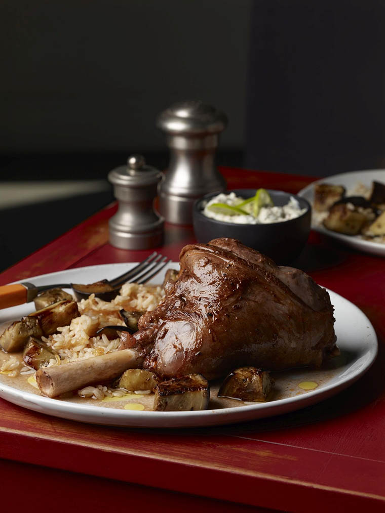 Mediterranean-style Lamb Shanks with Pomegranate and Roasted Eggplant ...
